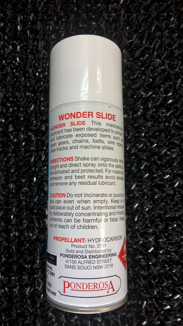 PONDEROSA WONDER SLIDE: Mechanical Lubricant - Chains, Gears & Belts ...