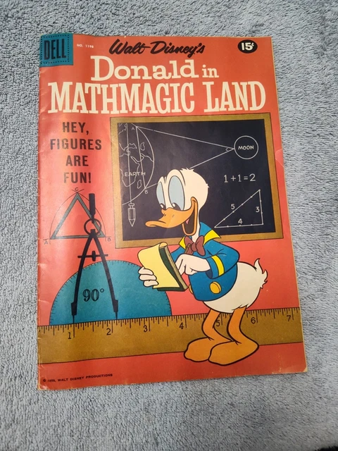 VINTAGE DELL COMIC Walt Disney Donald In Mathmagic Land 1959 No 1198 £ ...