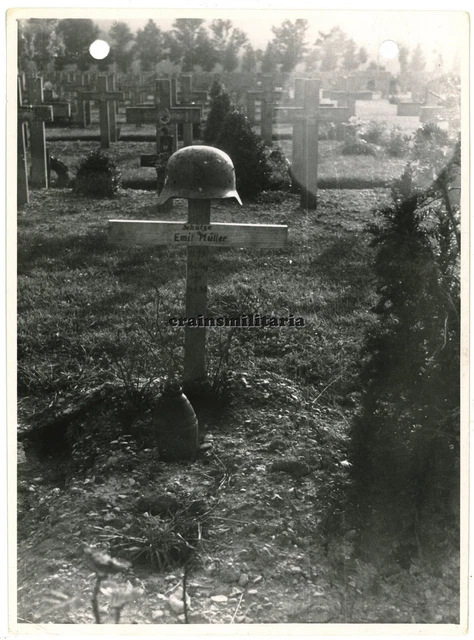 ORIG. RIESEN FOTO Grab ^^ Polizei im Friedhof LES ISLETTES Meuse ...
