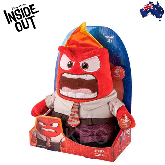 AUST. QUALITY-DISNEY PIXAR Inside Out Anger-Talking Soft Plush Toy 25cm ...