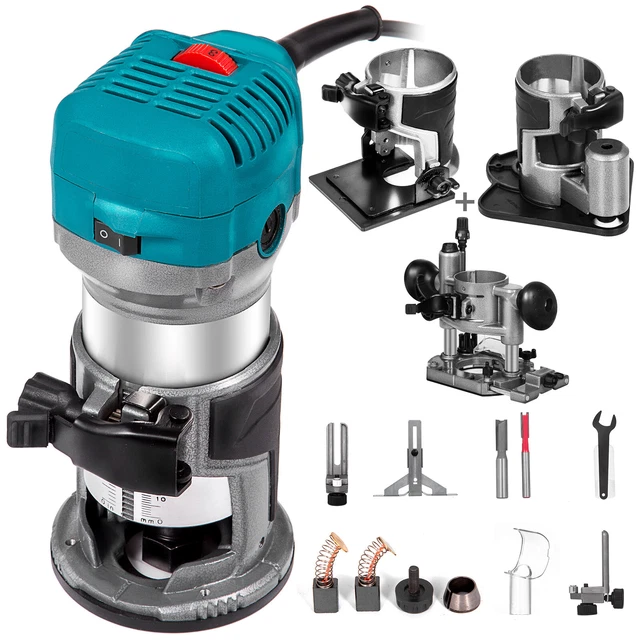 VEVOR COMPACT ROUTER 710W Trimmer Router 30,000 RPM with Plunge/Tilt ...