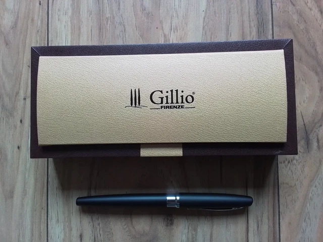 GILLIO FIRENZE CLASSICO Fountain Pen Black & Silver In Original Box ...