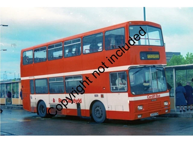 BUS PHOTO: CARDIFF Scania N113 609 J609Vdw £1.25 - PicClick UK