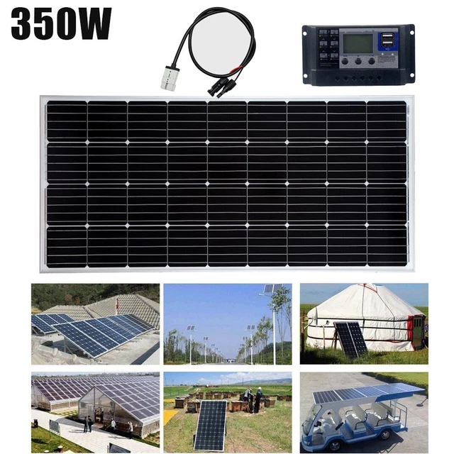 350W SOLAR PANEL Kit 12V 350 Watt Mono Caravan Camping Power Charging ...