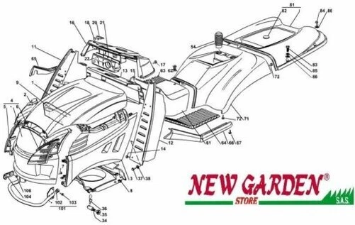 VUE EN ÉCLATÉ Carrosserie 102cm XT140 HD Tracteur Castelgarden 2002-13 Pièces EUR 26,44 ...