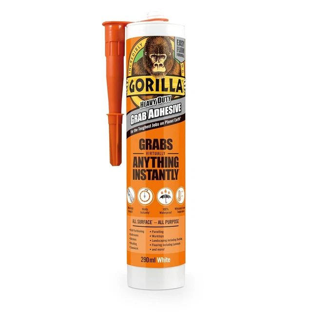 GORILLA HEAVY DUTY Grab Adhesive White 290ml 1 Pack, £9.03 - PicClick UK