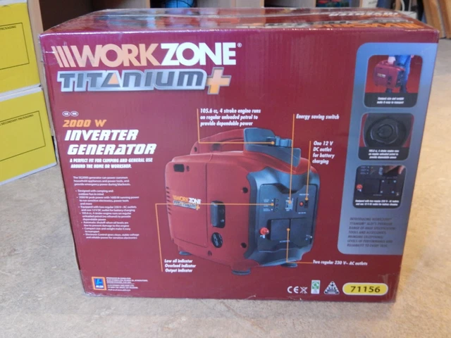 ALDI WORKZONE TITANIUM+ INVERTER GENERATOR, 2000w, PETROL, MODEL SG2000 ...
