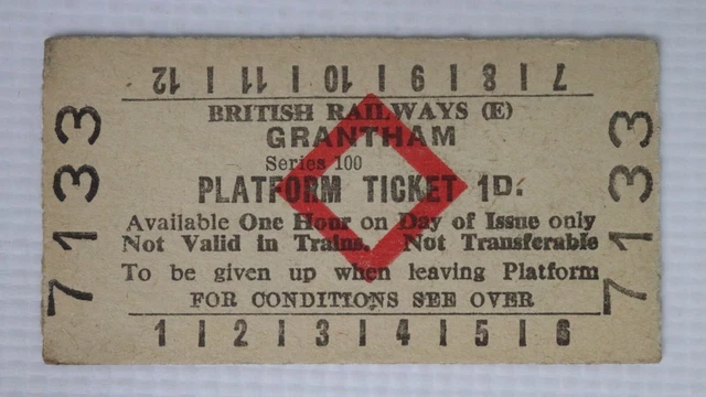 BR BRITISH RAILWAYS Eastern Platform Ticket Grantham Station £4.99 ...