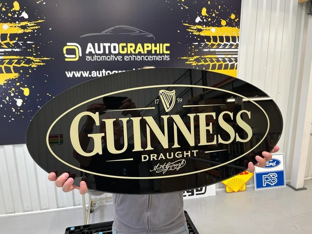 GUINNESS DRAUGHT LARGE mancave sign HEAVY 12mm thickness NOT ORIGINAL £ ...