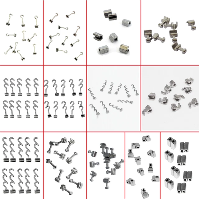 DENTAL ORTHODONTIC CRIMPABLE Hooks Sliding/Spiral Cross/Double Tube ...