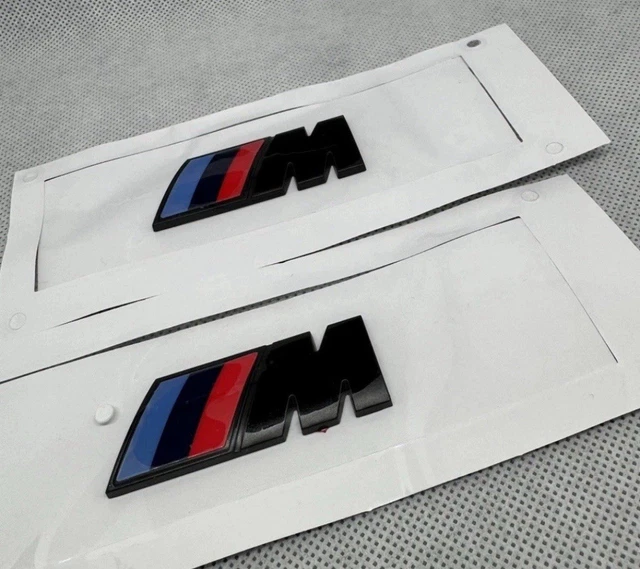 2ER SET BMW M Logo Schwarz Matt Kotflügel Badge Seite M Paket in ca ...