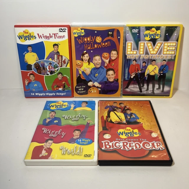 THE WIGGLES DVD lot (x5) Halloween, Wiggle Time, Wiggly World, Red Car ...