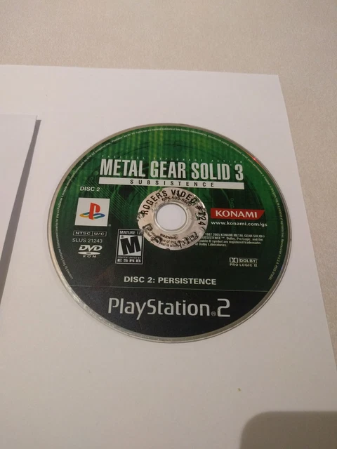 METAL GEAR SOLID 3: Subsistence (Sony PlayStation 2, 2006) Disc 2 Only ...