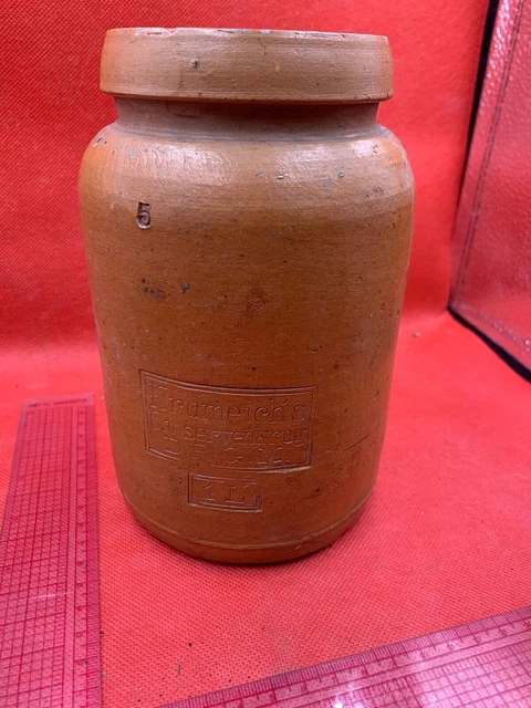 ORIGINAL WW1 / WW2 German Army D.R.G.M Marked Preserves Jar - 1 Litre £ ...