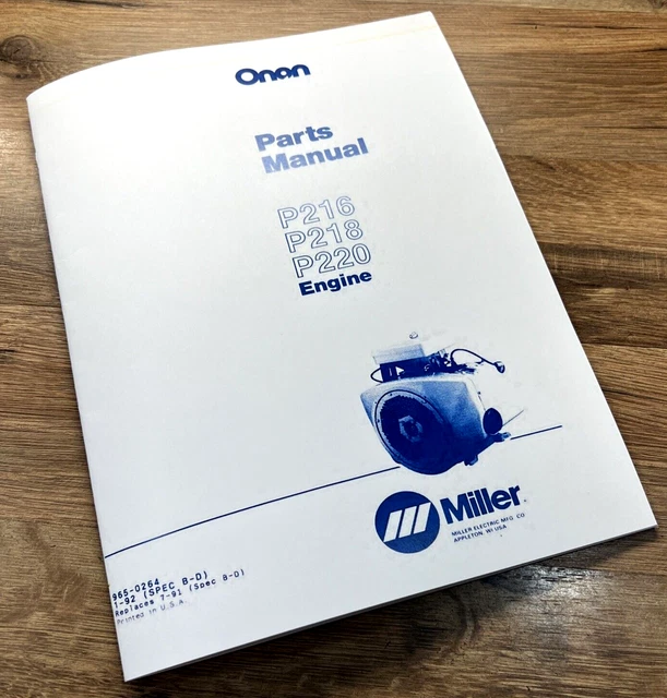 ONAN P216 P218 P220 Motorenteile Manueller Katalog Explosionsansichten ...