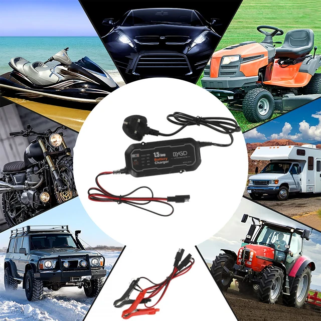12V AUTOMATIC SMART Trickle Charger for Motorcycle Motorbike Car UK ...