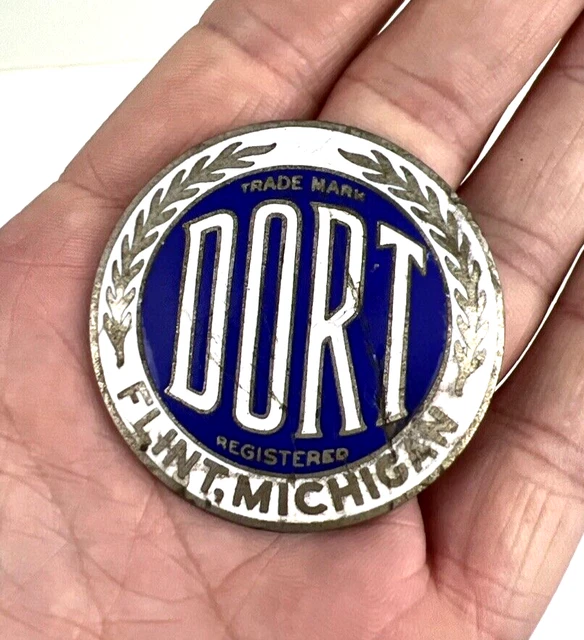RARE 1920'S DORT Car Truck Radiator Emblem Badge Enamel Vintage Antique ...