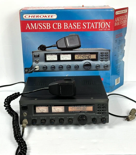 CHEROKEE AM/SSB CB Base Station CBS 1000 with Mike Powers On Parts Only ...