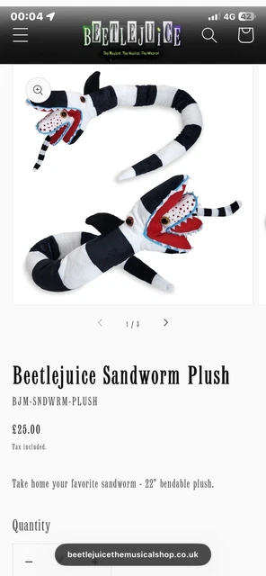 BEETLE JUICE THE Musical Theatre Plush Soft Toy £16.15 - PicClick UK