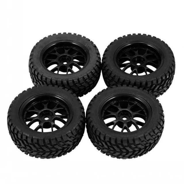 4PCS 75MM WHEEL Tires 12mm Hex For HSP Wltoys 144001 1:14 1:16 1:18 RC ...