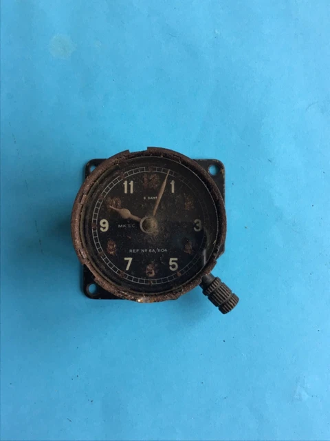 VINTAGE RAF WW2 Aircraft Cockpit Clock 8 day Mk 2C Ref 6A/1104 AM ...