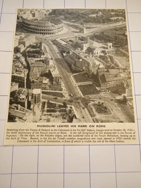 MUSSOLINI LEAVES HIS mark on Rome Colosseum 1930s £7.90 - PicClick UK