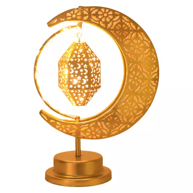 LED RAMADAN MOON Lamp Metal Moon Night Light for Home Decor (Hexagonal ...