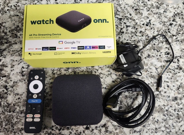 ONN. GOOGLE TV 4K Pro Streaming Device (2024) 32GB/3GB 4K UHD Dolby Vision/ATMOS $62.15 ...
