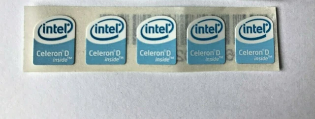 5 INTEL CELERON D Inside Stickers 13mm x 10mm approx Case Badge For PC ...
