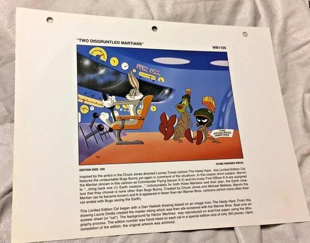 RARE WARNER BROTHERS Insectes Et Marvin Laminé Promo Classeur Page ...