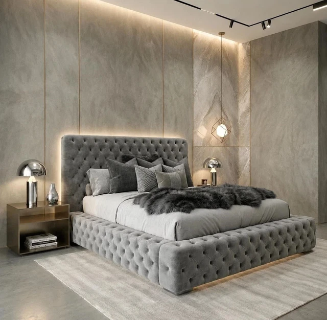 CHESTERFIELD CRUSHED VELVET Ambassador Bed With & Without Mattress|A+ £ ...