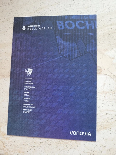 KJELL WÄTJEN VFL Bochum Saison 25/26 orig.sig. AK EUR 1,99 - PicClick DE