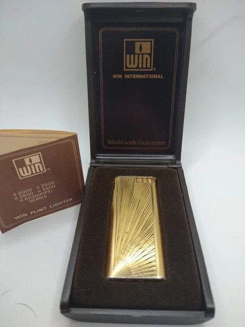 VINTAGE GOLD WIN International Butane Lighter in Original Box $48.00 ...