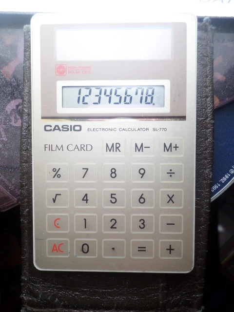 CALCULATRICE CASIO SL-770 Solaire Film Card EUR 49,99 - PicClick FR