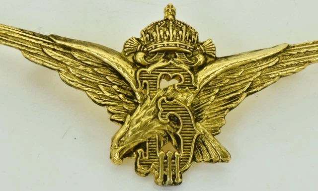 RARE WWII BULGARIAN Royal Military Pilot Ace Award 18k Gold Plated ...