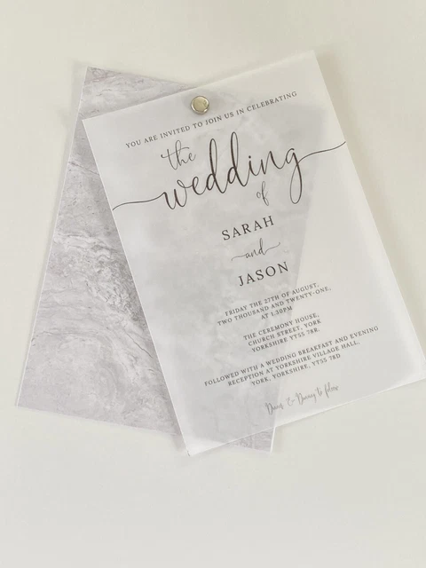 30 STUNNING A5 Wedding Invitations On Card & Vellum Includes Luxury ...