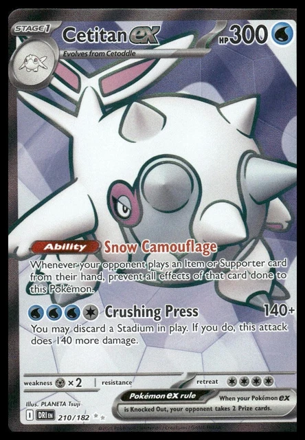 POKEMON SV10: DESTINED Rivals #210/182 Cetitan ex Ultra Rare £0.38 ...