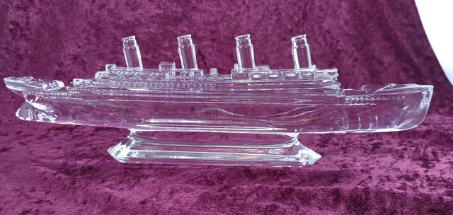WATERFORD CRYSTAL TITANIC Steam Ship Ocean Liner Sculpture figurine ...