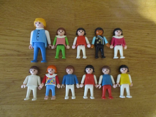 VINTAGE PLAYMOBIL FIGURES 1980s, set of 11 figures - 10 children/1 ...