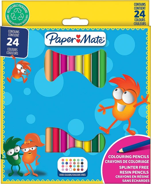 PAPER MATE KIDS Drawing Set 24 Pre Sharpened Coloured Pencils £4.99 ...
