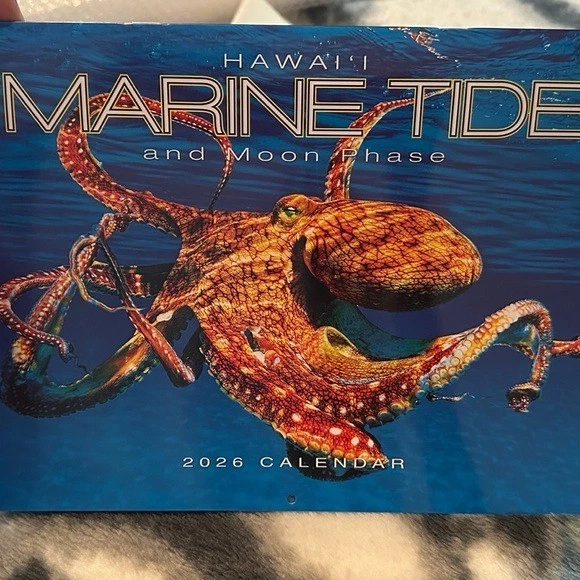HAWAII MARINE TIDE & Moon Phase 2026 Hawaiian Twelve-Month Wall ...