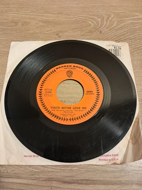 PETULA CLARK DOWNTOWN / You'd Better Love Me 45 RPM (1964 Warner Bro Records) £2.74 - PicClick UK