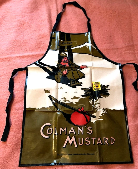 VINTAGE 1960/70'S COLMAN'S Mustard advertising pvc/ oilcloth apron WW1 ...
