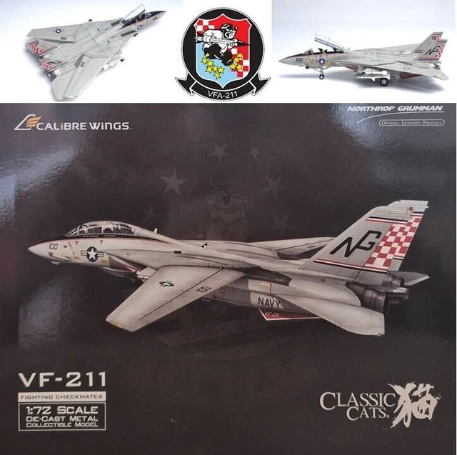 GRUMMAN F-14A TOMCAT USN VF-211 Fighting Checkmates, Calibre Wings 1/72 ...