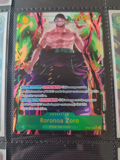 CARTE ANGLAISE OP06-118 Roronoa Zoro SEC Alt Art One Piece TCG EUR 42 ...
