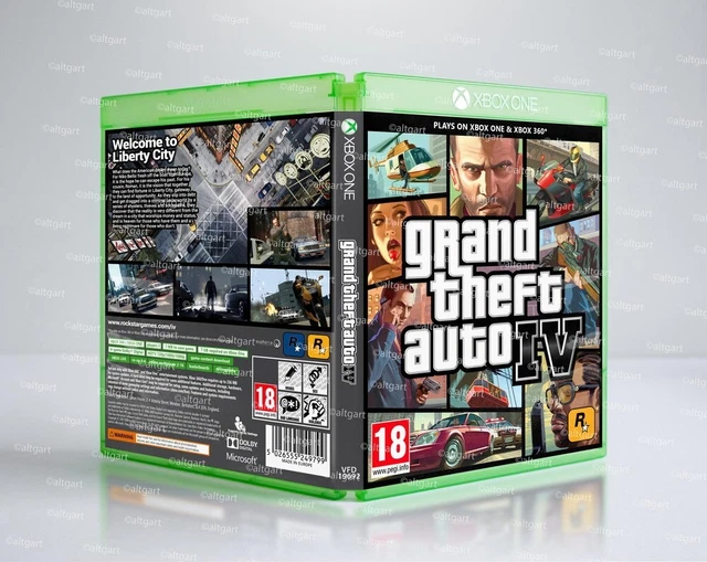 GRAND THEFT AUTO IV GTA4 Xbox One Replacement Custom Game Cover and ...