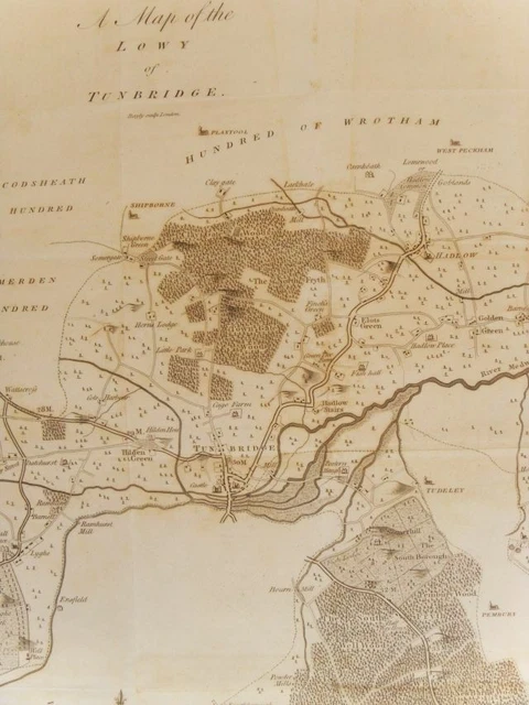 1797 LARGE MAP the HUNDRED of WACHLINGSTONE in KENT 223 YEARS OLD! GEN ...