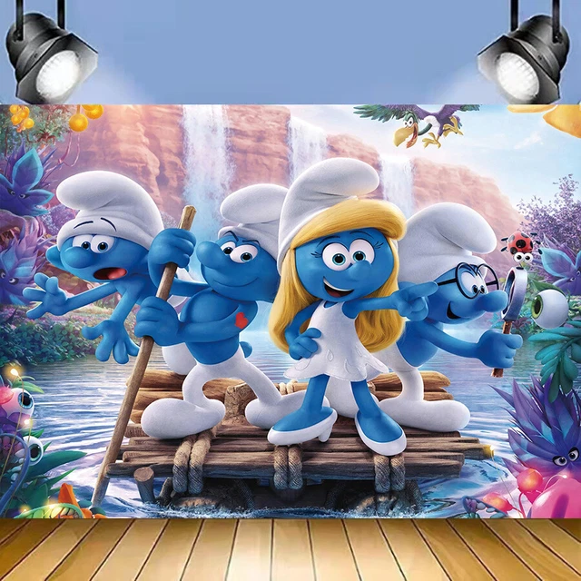 3D CARTOONS THE Smurfs Backdrop Photo Studio Background Party Birthday ...