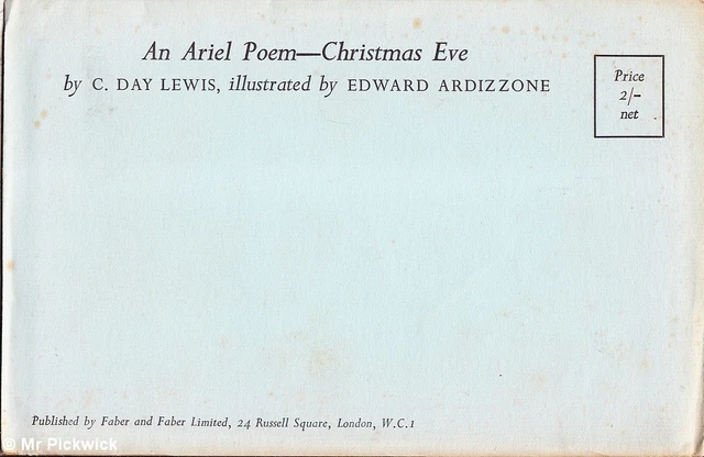 C. DAY LEWIS AN ARIEL POEM - CHRISTMAS EVE 1954 1st Ed. SC Book $35.00 ...
