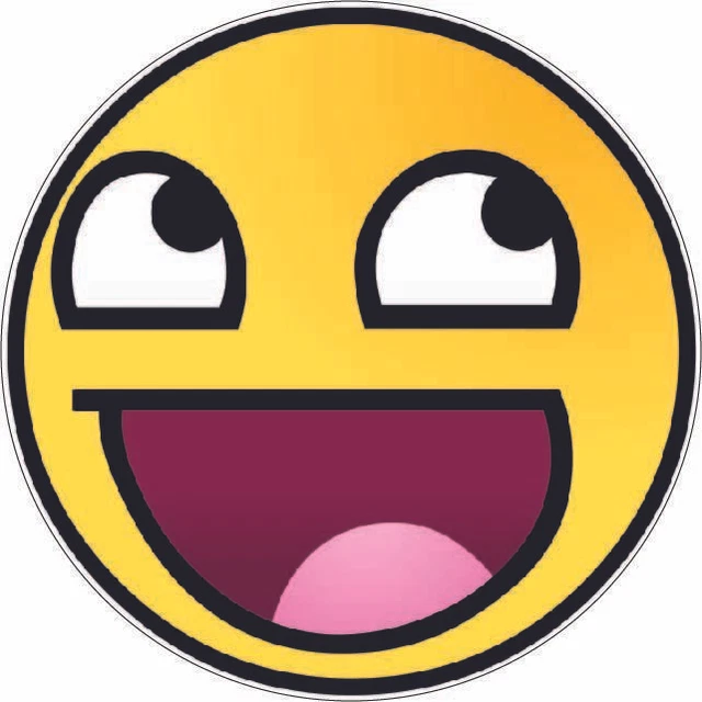 AWESOME HAPPY FACE Smiley Epic Emoji Emotions LOL Fun Vinyl Stickers ...